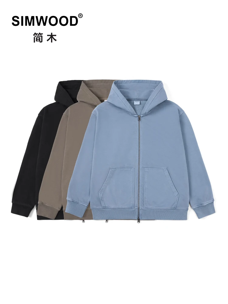 SIMWOOD 2024 Autumn Winter New Oversize Zip-up Hoodies Men 520gsm ...