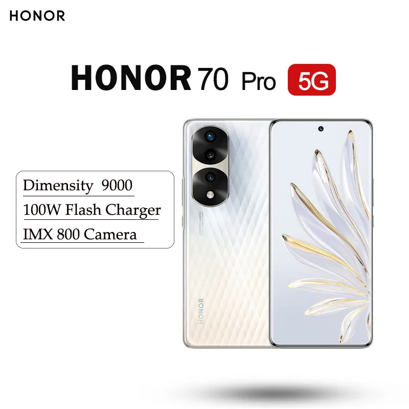 Honor Smartphone 70 pro plus 5G, Dimensity 9000, 100W, cargador Flash IMX 800, cámara ...
