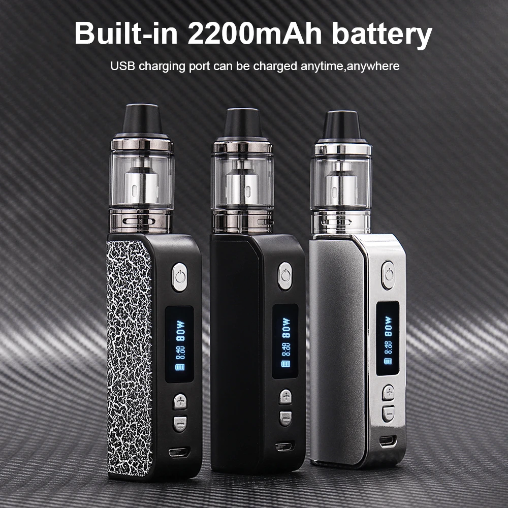 Electronic Cigarette Vaporizer 80w Vape Kit Built in 2200mah Battery Box Mod Kit LED Display ...