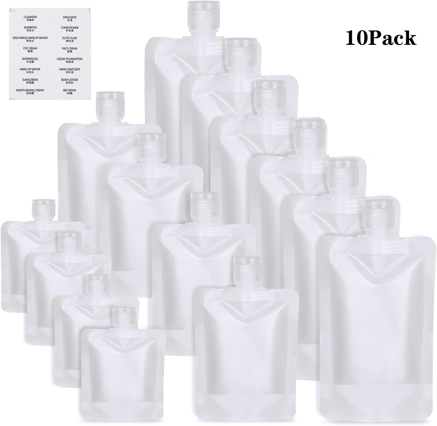 10pcs SML Dispenser Bag Liquid Lotion Portable Travel Packaging Bag ...