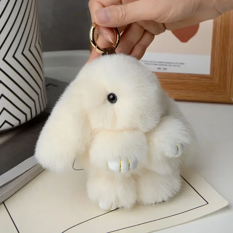 Rabbit-keychain-ring-fluffy-fur-fluffy-rabbit-rabbit-small-accessory-keychain-charming-and-cute ...