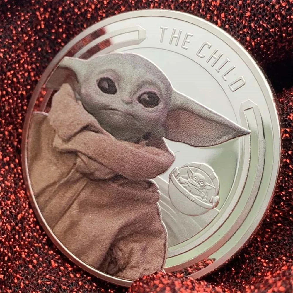 Disney-Commemorative-Coin-Anime-Yoda-Plating-Gold-Silver-Painting-Medal ...