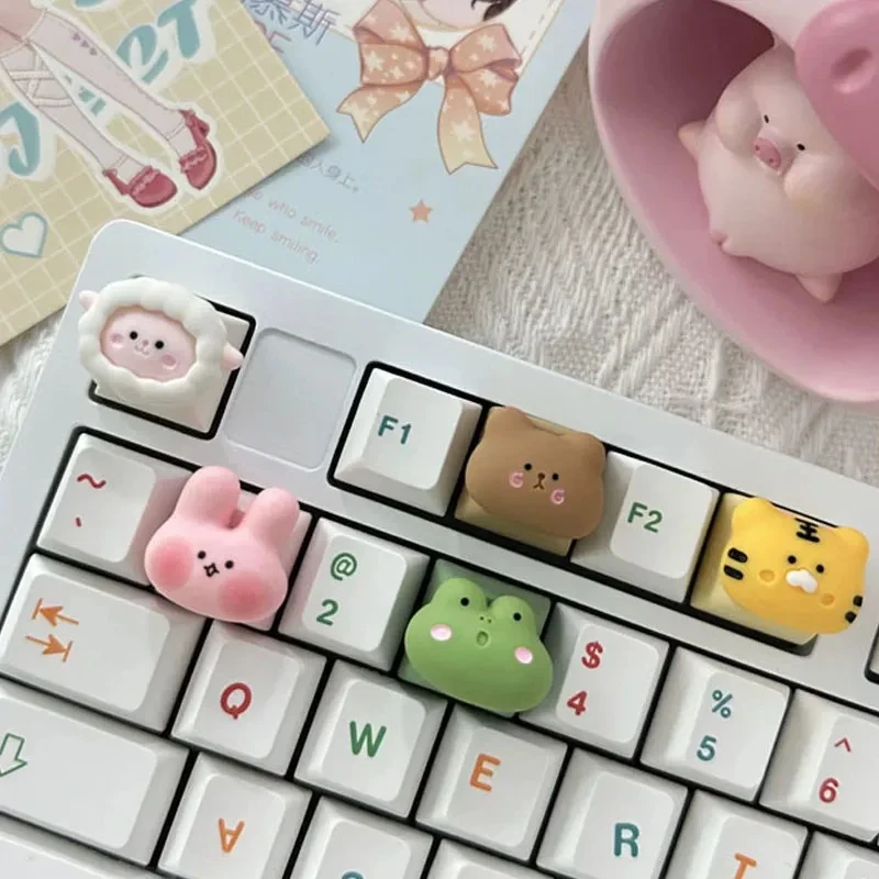 DIY-Handmade-Custom-Frog-Keycaps-Cartoon-Anime-Bear-Keycaps-Cross-Axis ...