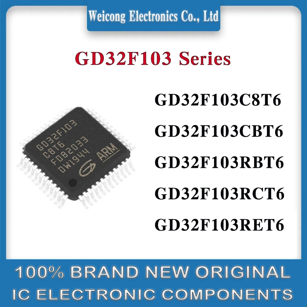 Chip LQFP IC MCU, GD32F103C8T6 GD32F103CBT6 GD32F103RBT6 GD32F103RCT6 GD32F103RET6 GD32F103 ...
