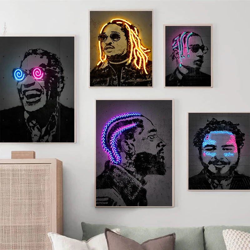 Neon-street-art-Post-Ma-Kendrick-Lamar-Future-Ray-Rocky-Singer-Nipsey ...