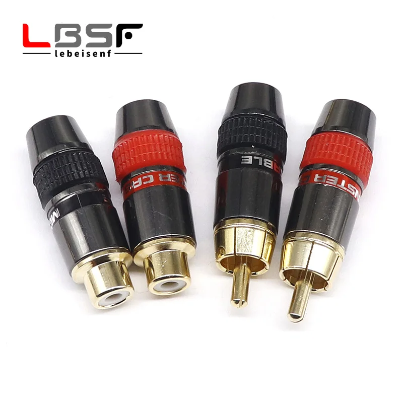 2pcs/1pairs monster Copper gold-plated RCA male/female plug Lotus ...