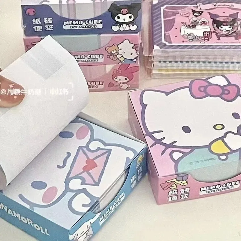 250Pcs-Sanrio-Hello-Kitty-Note-Paper-Kawaii-Kuromi-Melody-Cinnamoroll ...