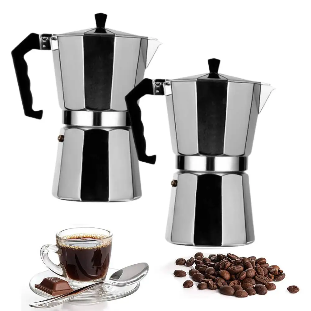 Moka Pot Italian Coffee Machine Espresso Aluminum Geyser Coffee Maker ...
