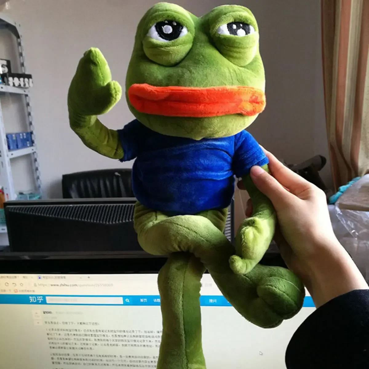 45cm Sad Frog Peluch Toy Soft Stuffed Pillow Magic Expression Pepe The ...