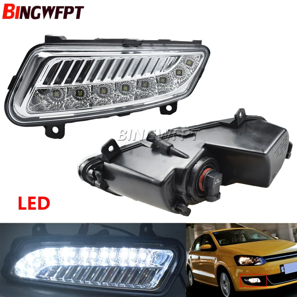 2pcs-LED-fog-light-For-VW-Polo-6R-2010-2011-2012-2013-2014-Front-Bumper ...