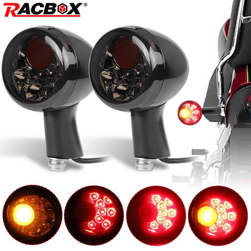 Motorcycle Rear Turn Signals Smoked Short Handle Aluminum Led Brake ...