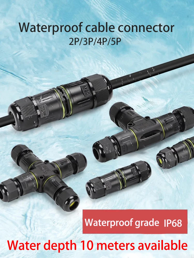IP68-Outdoor-Waterproof-Connector-T-type-Wire-and-Cable-Quick-Coupling ...