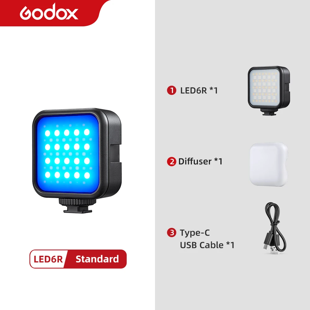 Godox Led Video Light 6r Rgb | Li-ion Battery | Photographic Lighting ...