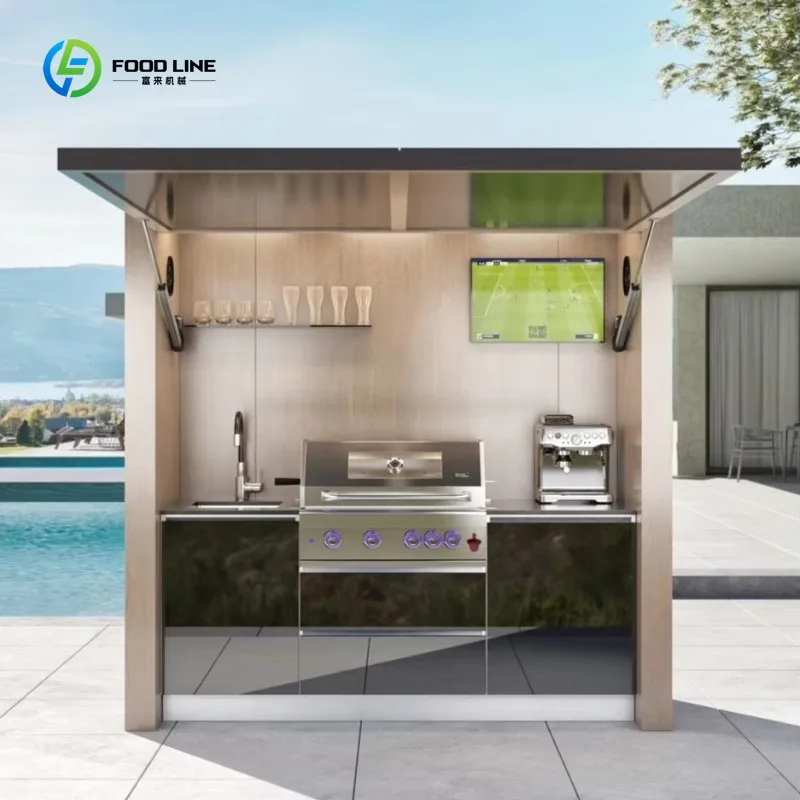 Factory Direct Modern Premium Powder Coated Outdoor BBQ Kitchen with ...