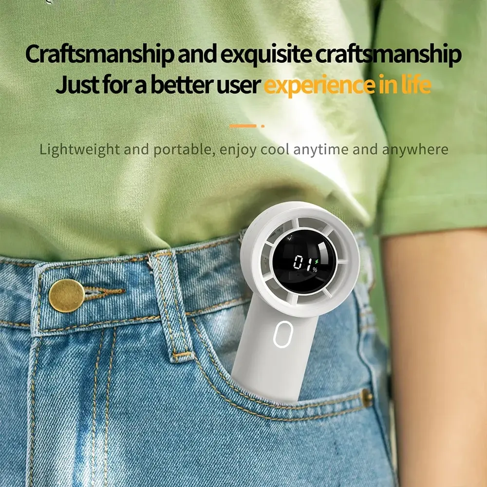 HX130-New-Digital-Display-High-Speed-Fan-Usb-Rechargeable-Handheld-Fan ...