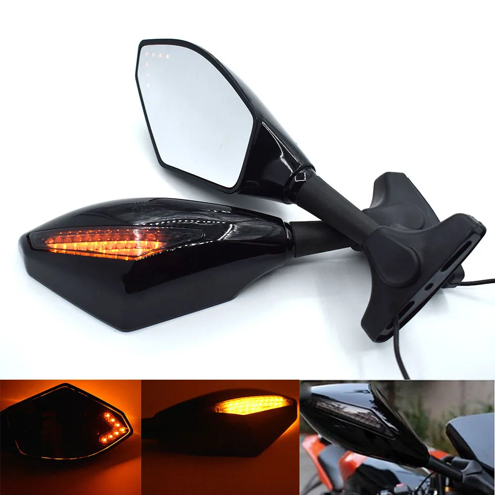 Universal-Motorcycle-Rearview-Mirror-with-LED-Turn-Signal-For-BMW ...