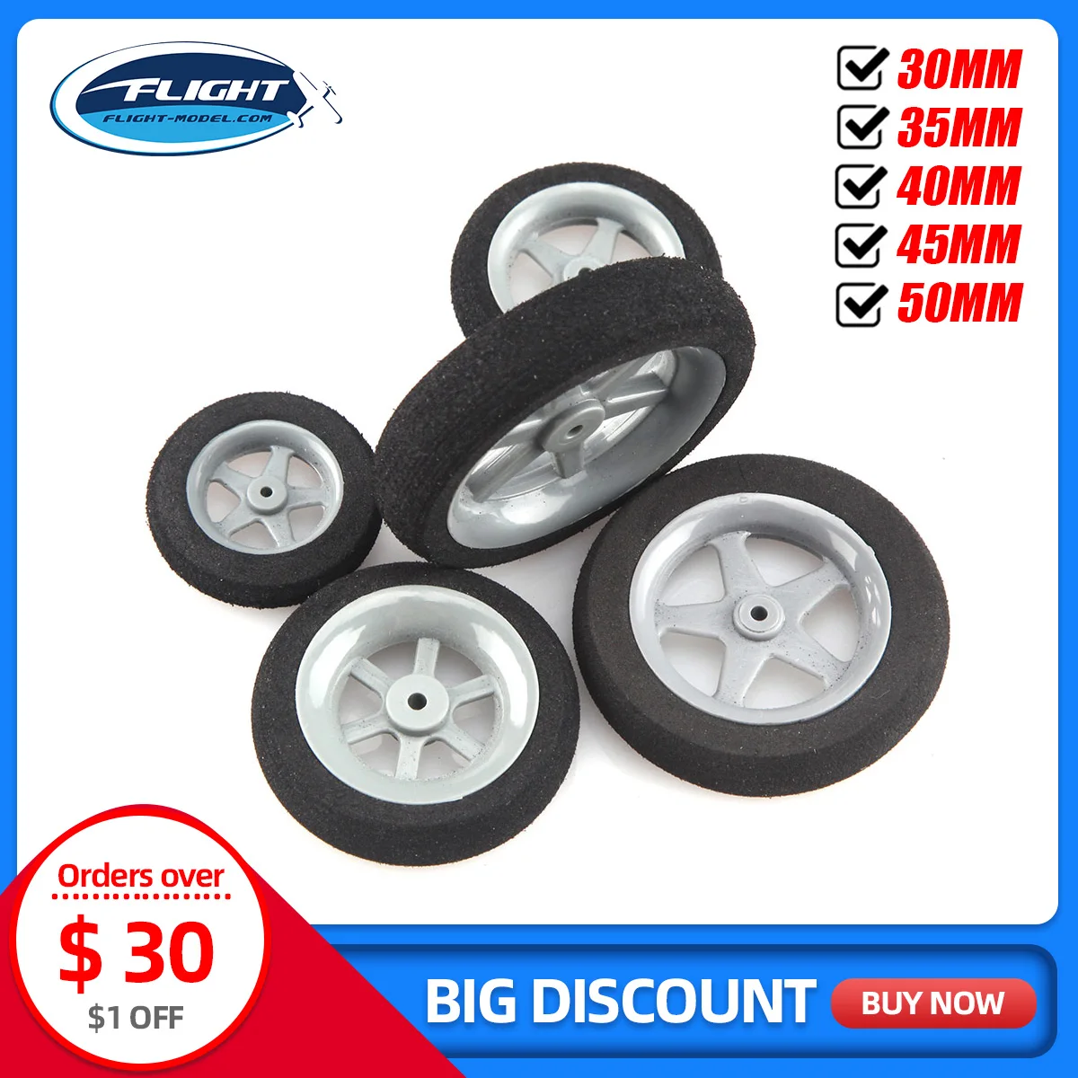 1 Pair of Super Light Foam Sponge Wheels 30mm 35mm 40mm 45mm 50mm For ...