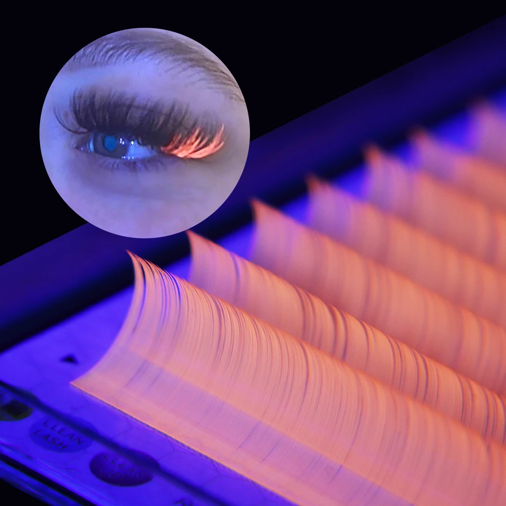 Glamlash Uv Neon Eyelash Extenion Glow In The Dark Lashes Fluorescent ...