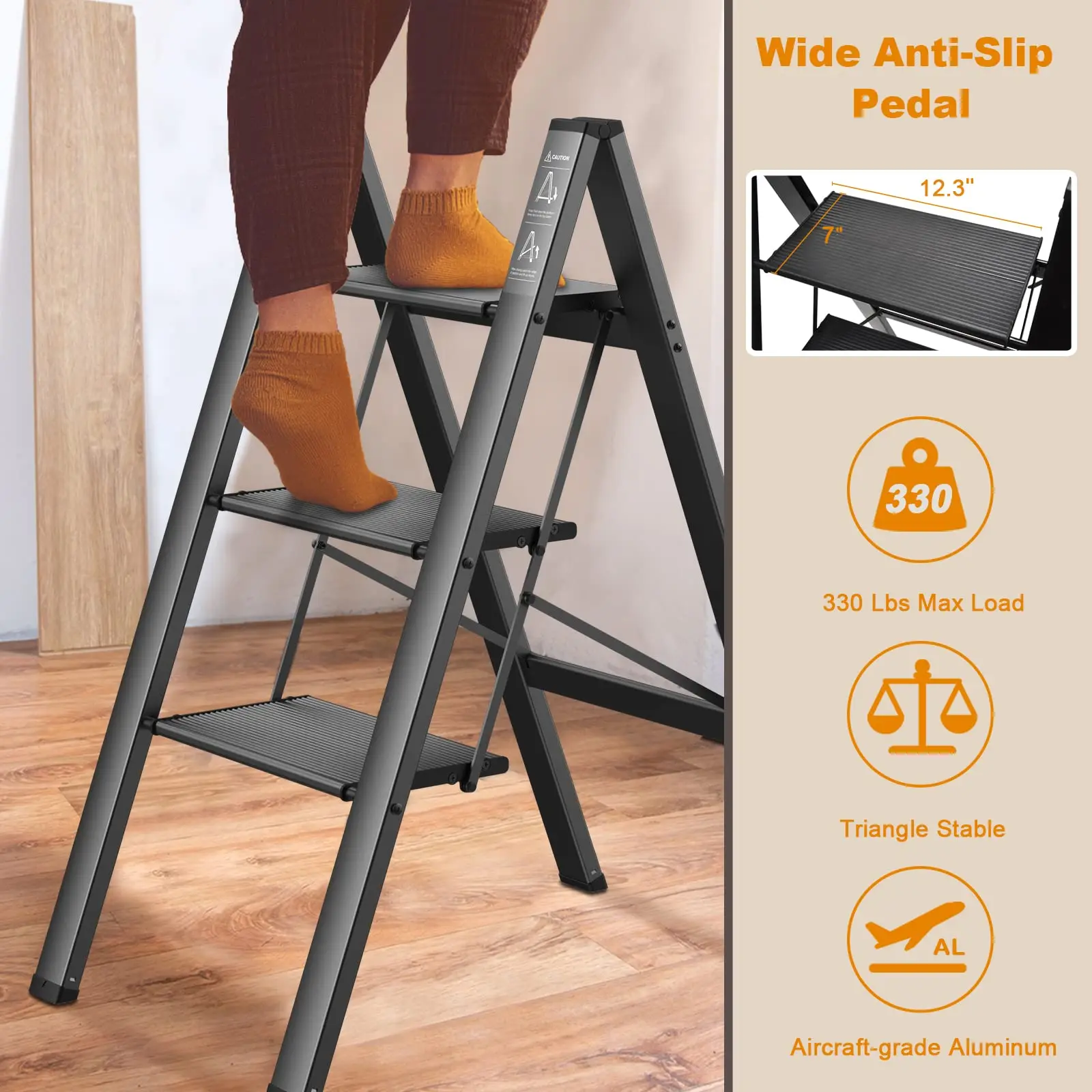 Folding-Ladder-Chair-Aluminum-Alloy-High-Stools-Kitchen-Step-Ladder ...