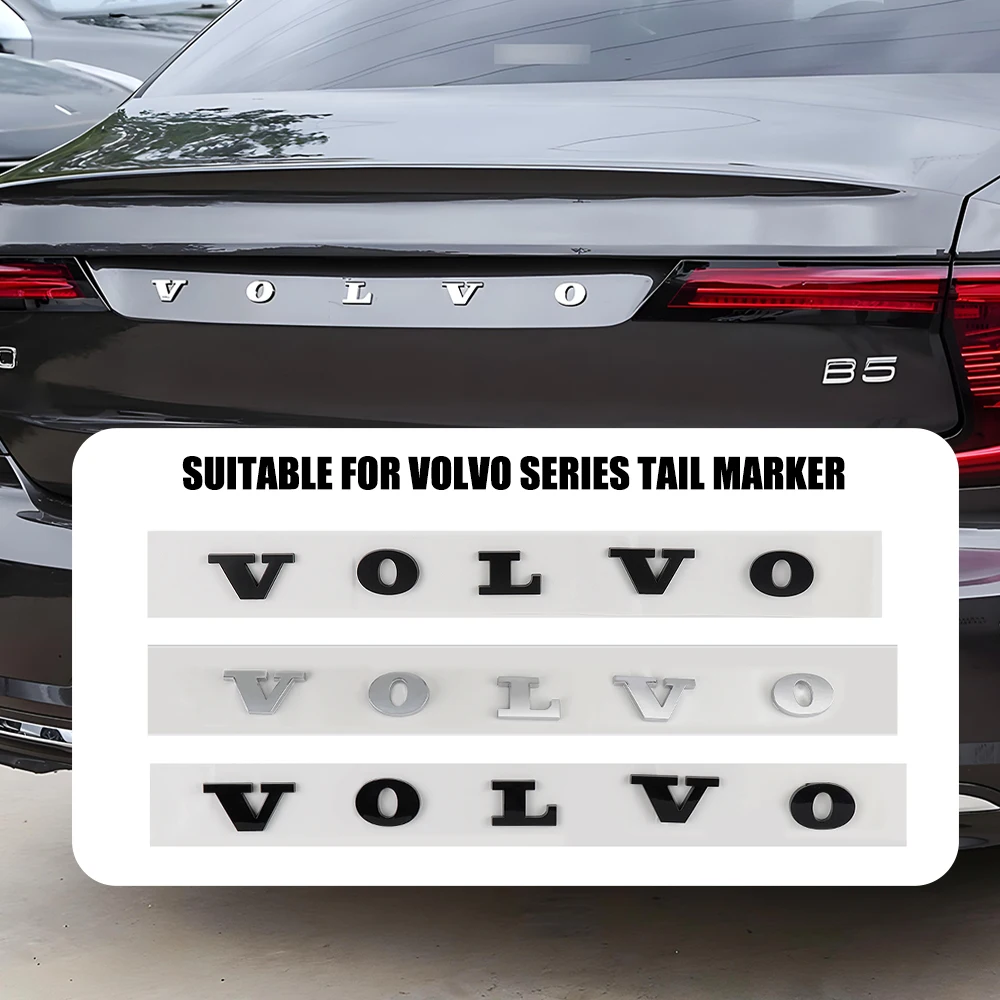 1pc 3D ABS Plastic Car Trunk Big Badge Volvo Letter Emblem Sticker ...