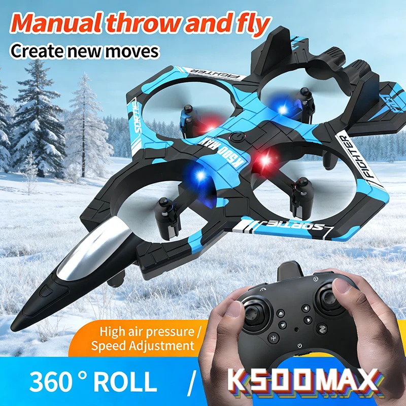 K500 MAX RC Plane Fighter 2.4G Remote Control Stunt Glider 360 ...