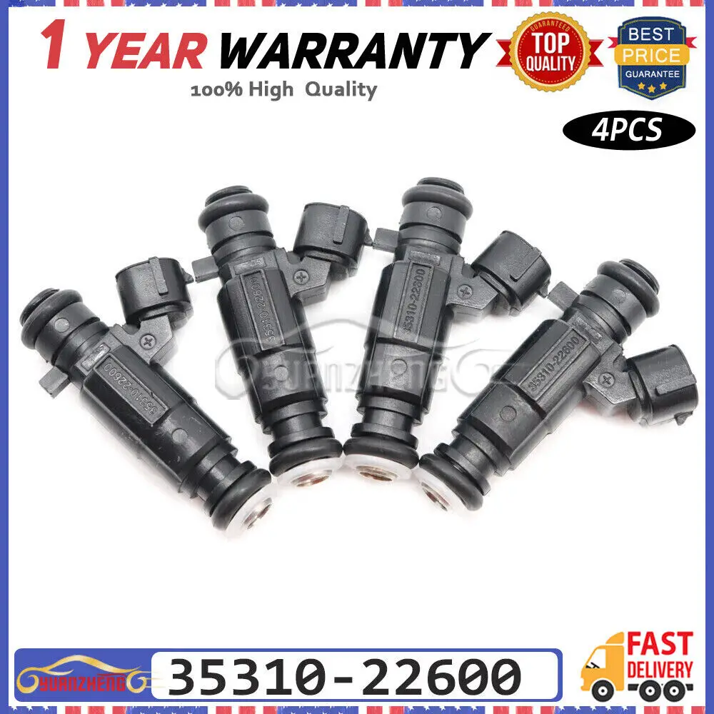 4PCS 35310-22600 New Car Fuel Injector Nozzle Fits For Hyundai Accent 1.5L 1.6L I4 2000-2005 ...
