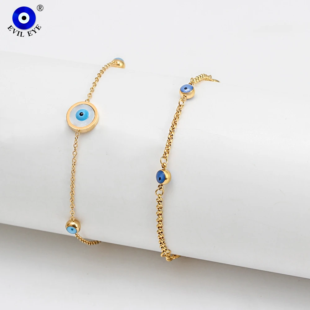 EVIL-EYE-Drip-Oil-Turkish-Evil-Eye-Round-Charm-Bracelet-Adjustable ...