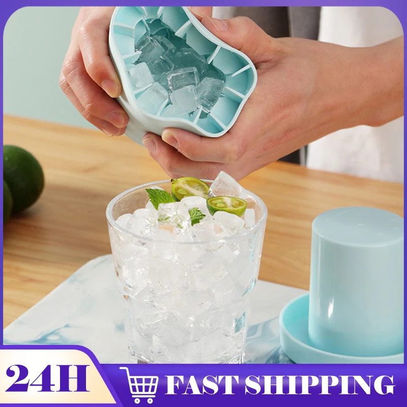 Silicone Ice Bucket Cup Mold Ice Cubes Tray Food Grade Quickly Freeze ...
