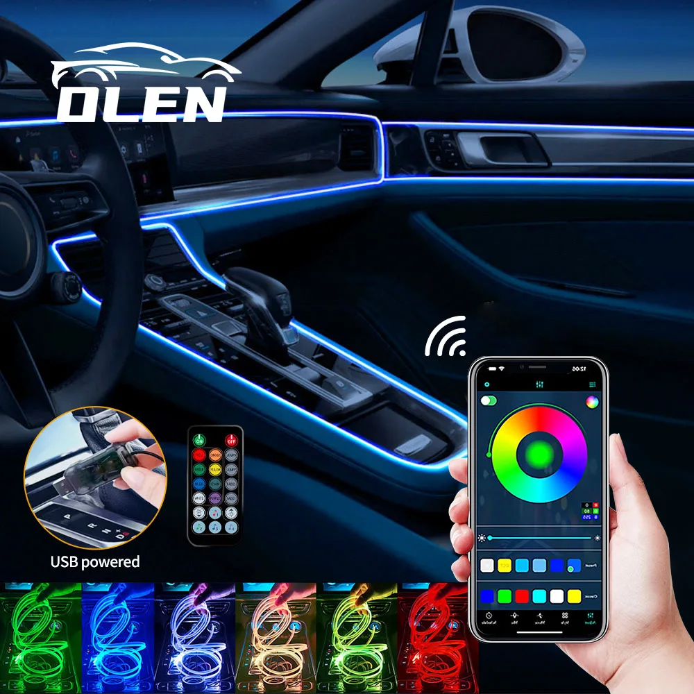 Kit-d-clairage-int-rieur-LED-RVB-pour-voiture-bande-lumineuse-ambiante ...