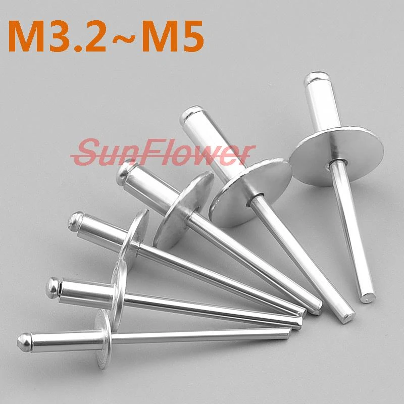 Aluminum Self-plugging Rivet Decoration | Pop Rivets Large Flange - 20 ...