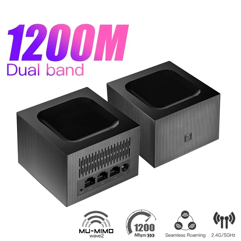 AC1200 Whole Home Mesh Wireless WiFi System 2.4G 5GHz Wi-Fi Wireless ...
