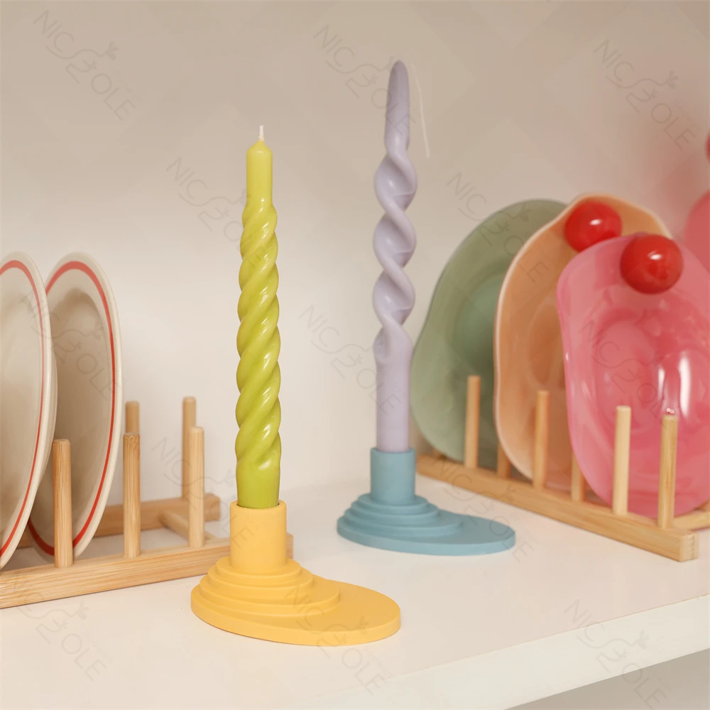 Jesmonite Step Candle Holder Silicone Casting Moldes Pillar Taper ...
