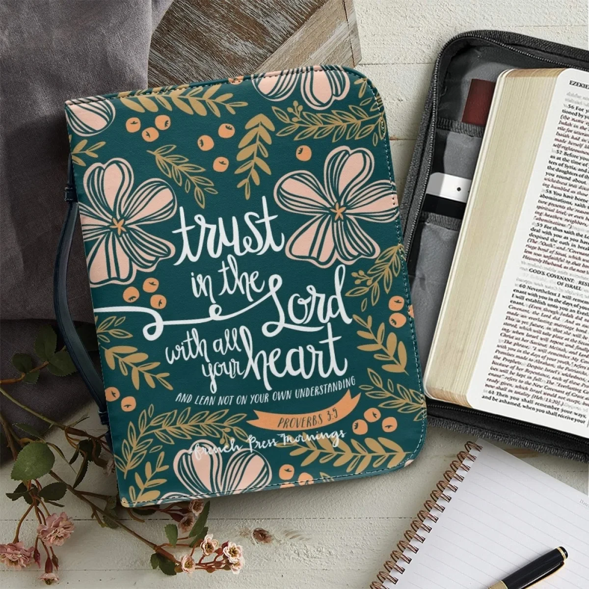 Flower-Pattern-Bible-Bag-Cover-Case-Bible-Hymns-Printing-Scripture ...