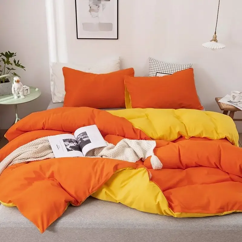 Orange-Quilt-Cover-Four-piece-Rental-House-Special-Quilt-Simple ...
