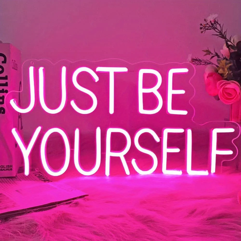 Just-Be-Yourself-Neon-Sign-for-Wall-Decor-LED-Light-Up-Signs-for ...