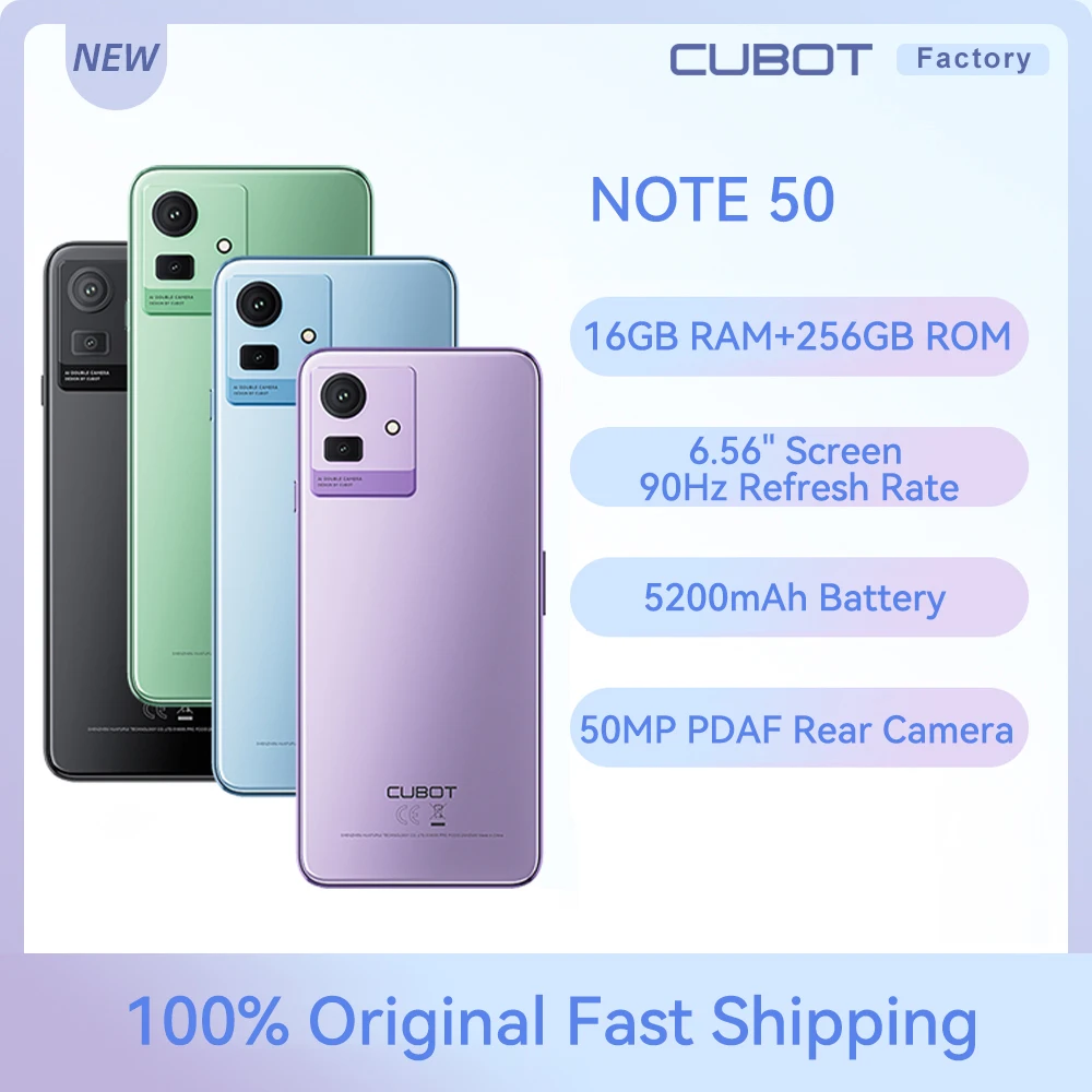 Cubot-NOTE-50-Smartphone-6-56-16GB-256GB-90Hz-Refresh-Rate-5200mAH-50MP ...