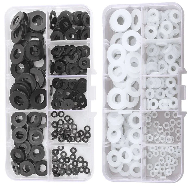 250pcs-M2-M2-5-M3-M4-M5-M6-M8-Black-White-Hard-Nylon-Flat-Washer ...