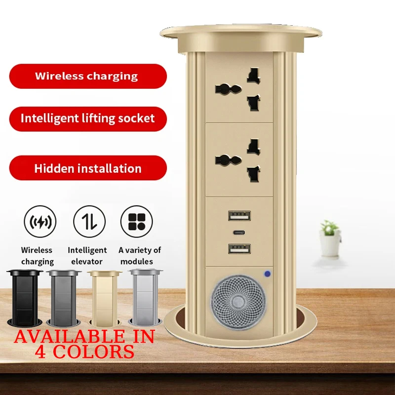 Motorized-Pop-Up-Socket-Kitchen-Worktop-Hidden-Electrical-Lift-Socket ...