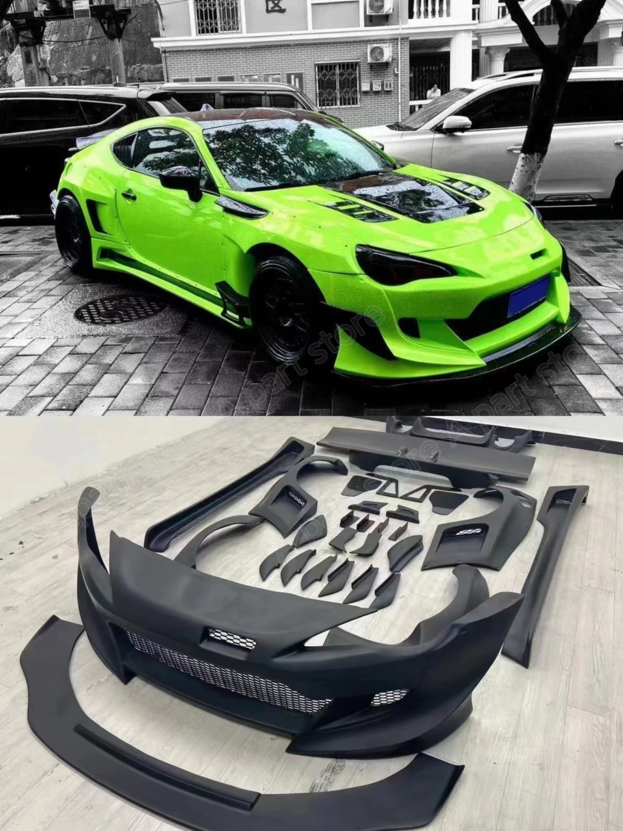 Rb V3 Style Frp Wide Body Kit Front Bumper Fender Side Skirt Trunk Wing ...