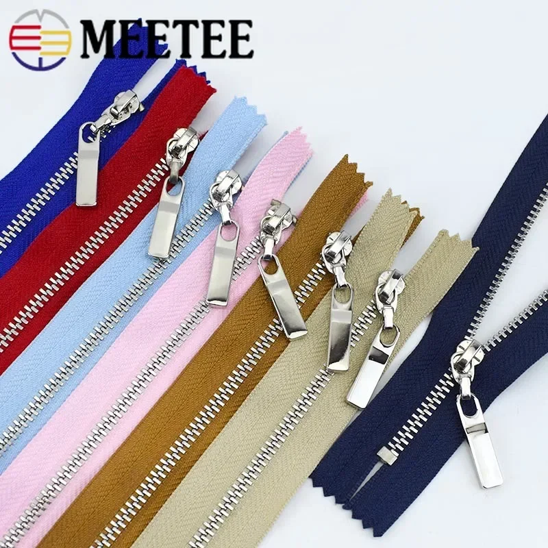 20Pcs 3# 15/18/20/25/30cm Metal Zipper Auto-lock Close-end Zip Closure ...