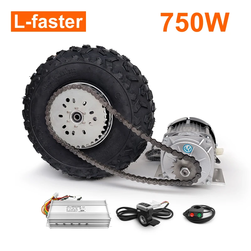 48V 500W 750W Brushless Geared Motor Chain Drive Kit 14.5 Inch Air ...