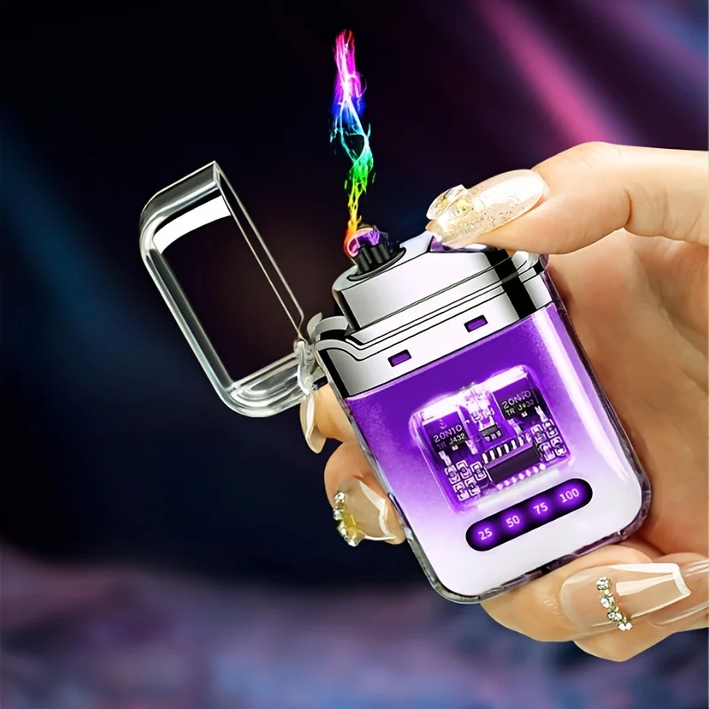 Rechargeable USB Electronic Lighter, Windproof Flameless LED Smart Dual ...