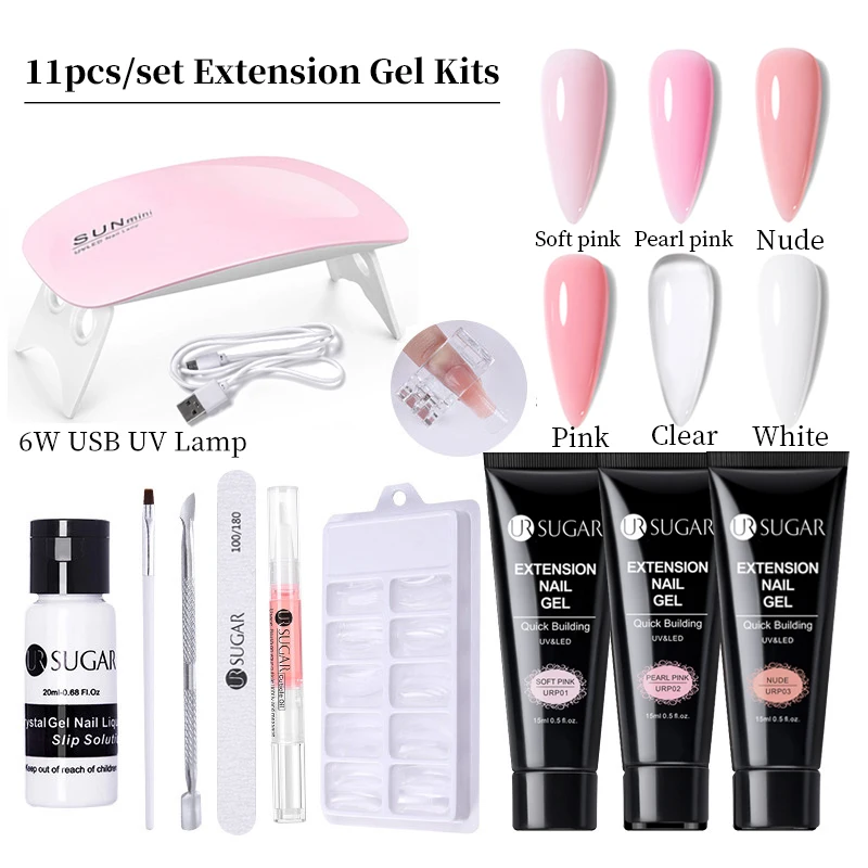 Ur Suiker 15Ml Uitbreiding Nail Gel Set Quick Extension Naakt Clear ...