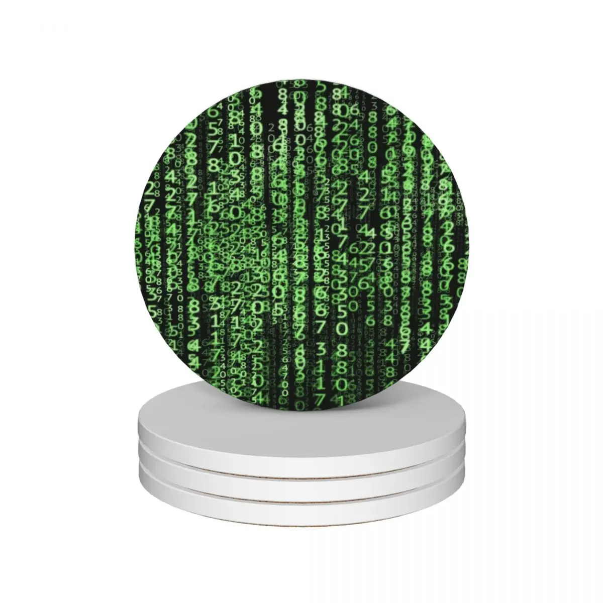 Matrix-code-design-Ceramic-Coasters-Set-of-4-for-cups-set-christmas-for ...