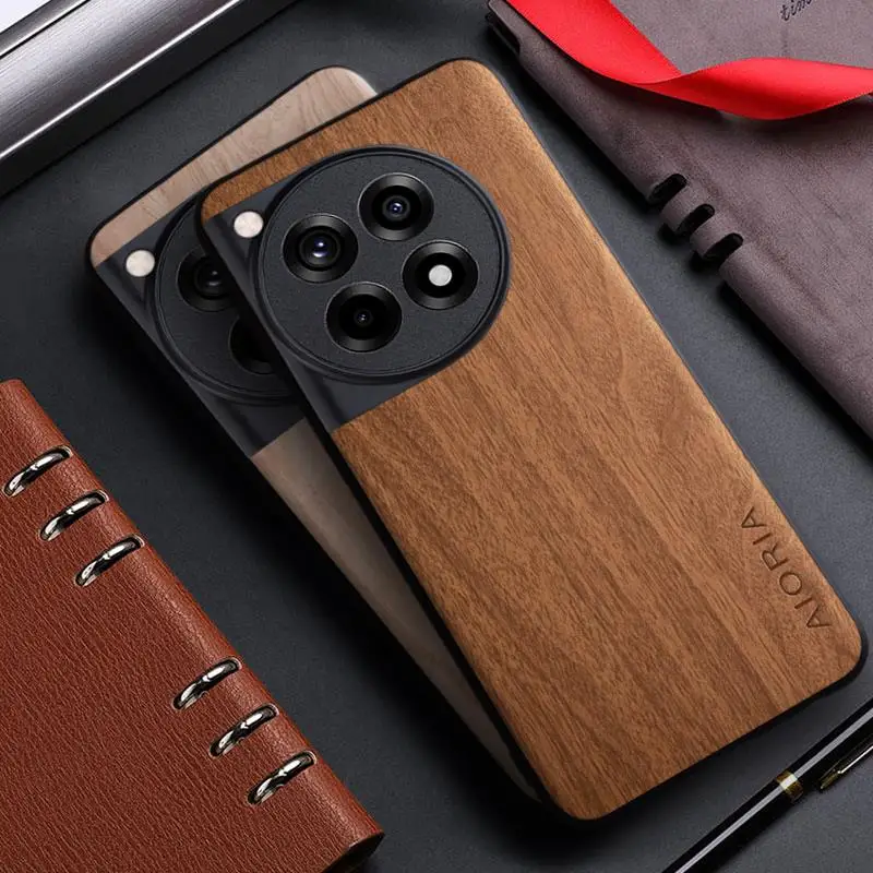 Case-for-OnePlus-12R-12-5G-funda-bamboo-wood-pattern-back-cover-for ...