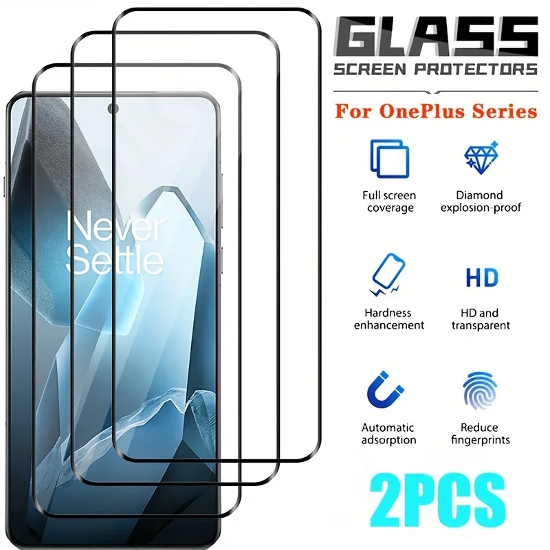 2Pack HD Full Coverage Screen Protector For OnePlus 13 12 11 R Tempered ...