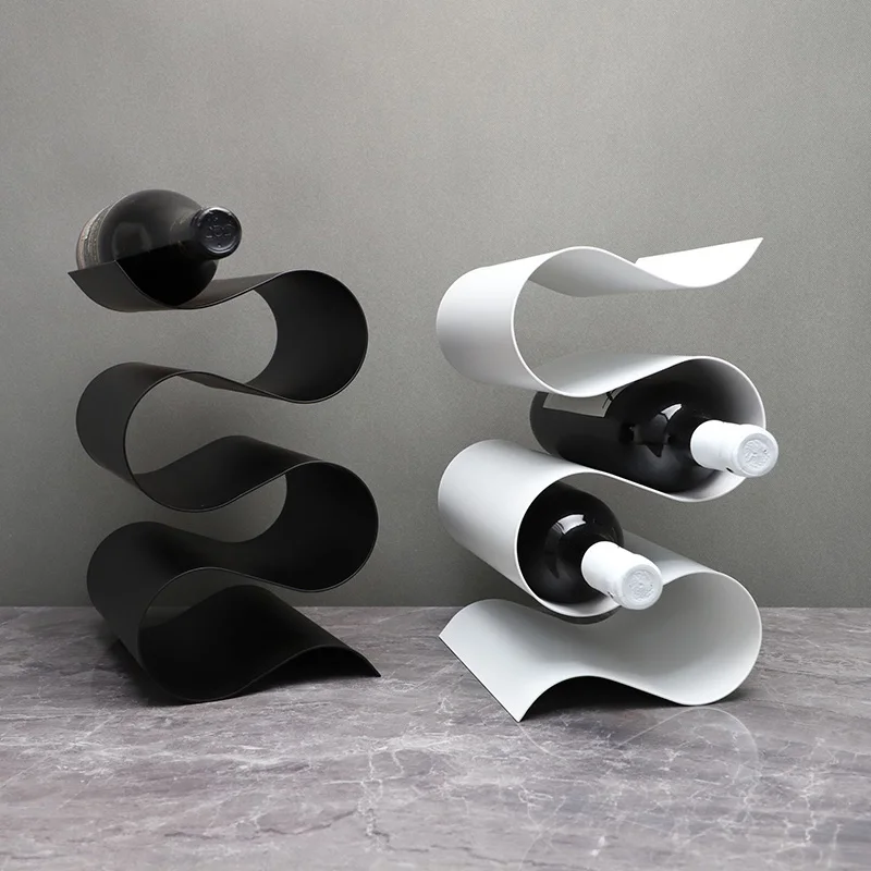 Modern-Simple-Metal-S-Shaped-Decoration-Red-Wine-Storage-Rack-Creative ...