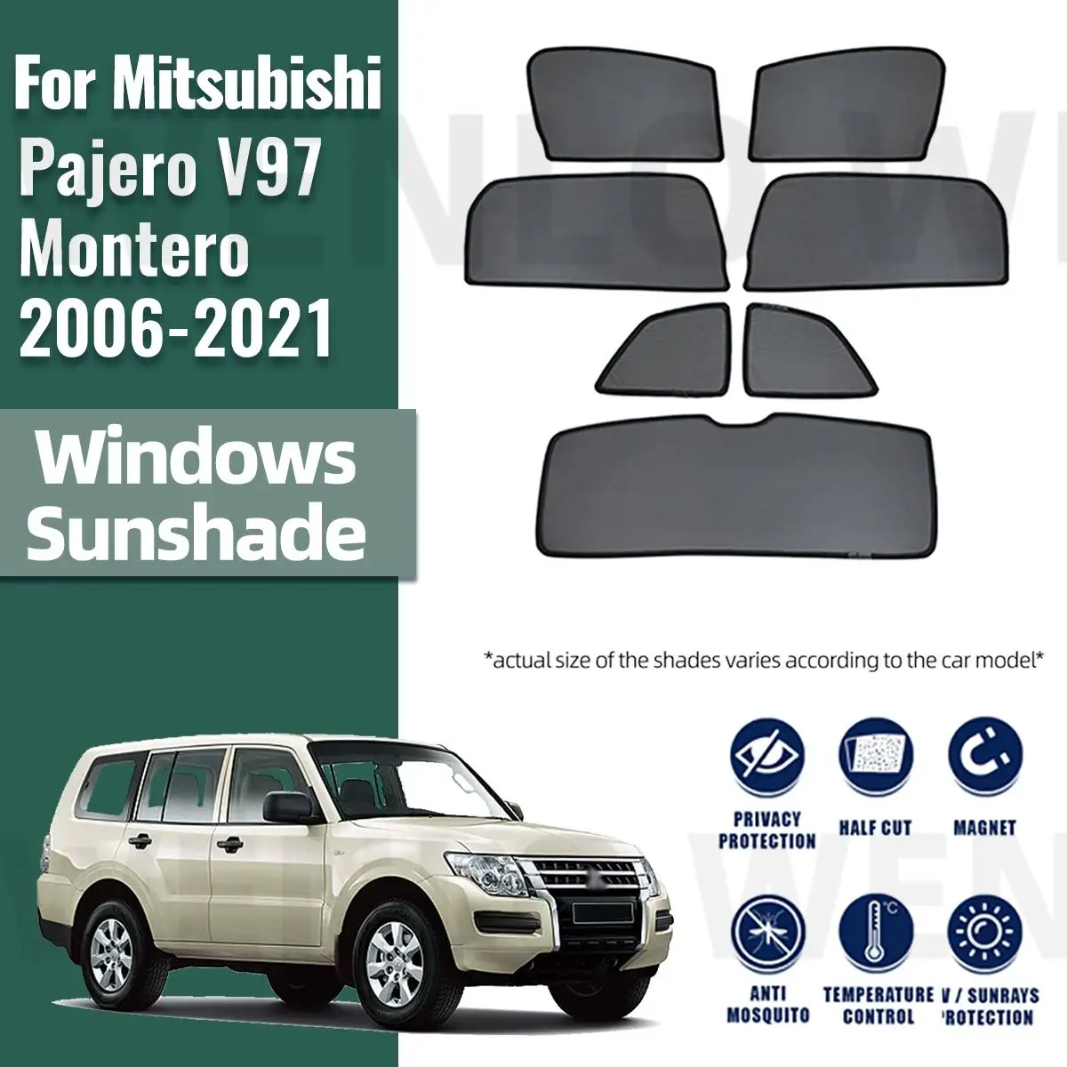 For-Mitsubishi-Pajero-V97-Montero-Shogun-2006-2021-Car-Window-SunShade ...