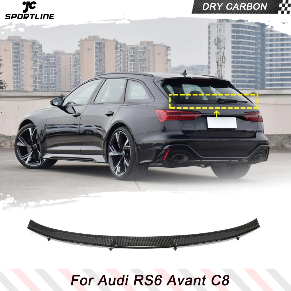Dry-Carbon-Fiber-Rear-Trunk-Middle-Spoiler-Wing-For-Audi-RS6-C8-2019 ...