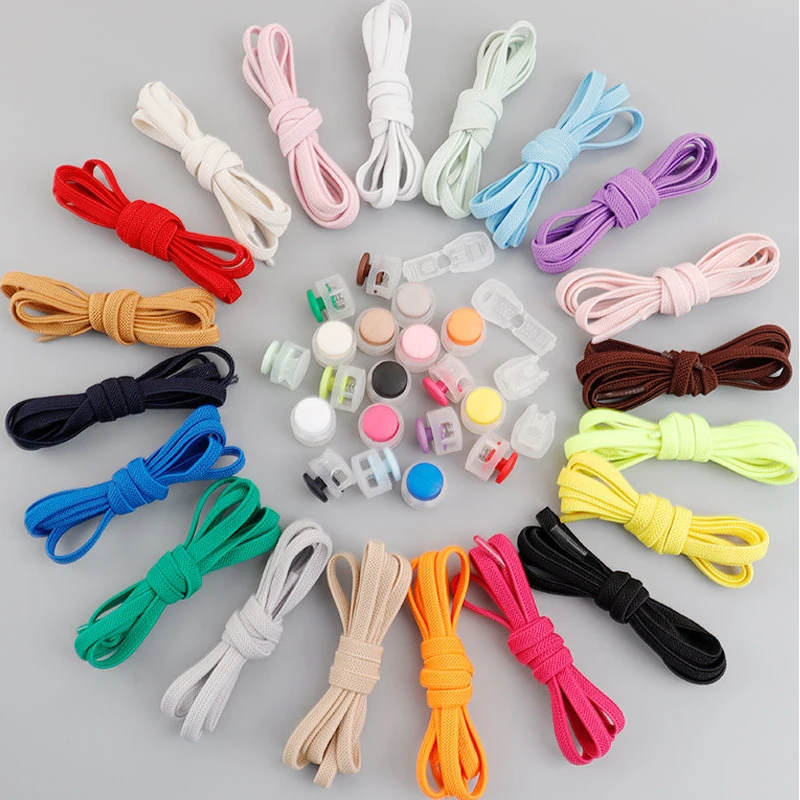1 paire de lacets élastiques, 18 couleurs, attache de chaussure rapide ...